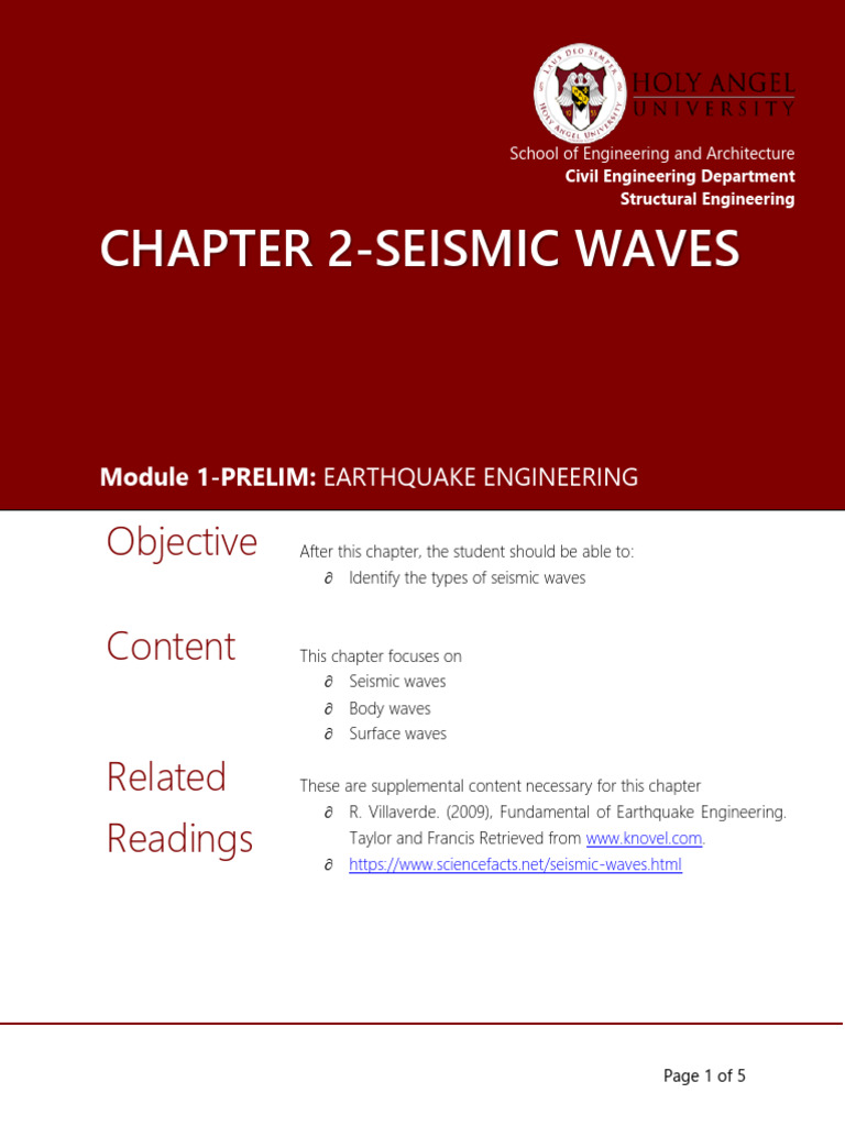 Module 1 Chapter 2-Seismic Waves | PDF | Waves | Seismology