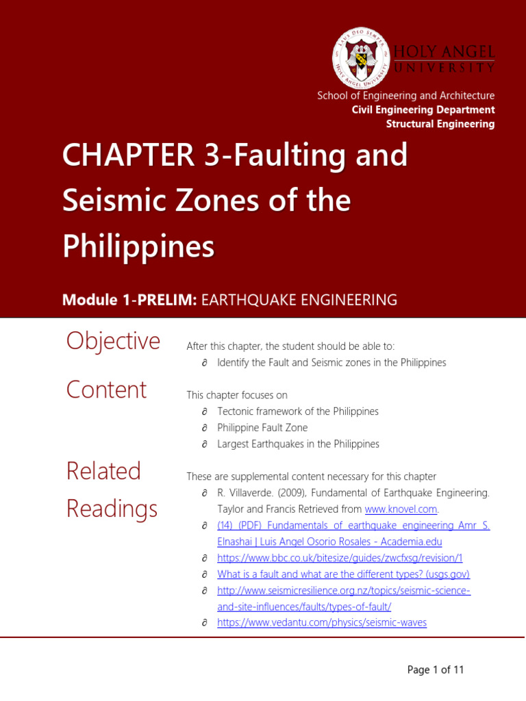 Faulting and Seismic Zones in the Philippines | PDF | Earthquakes ...