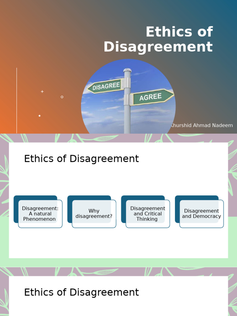 Ethics of Disagreement | PDF