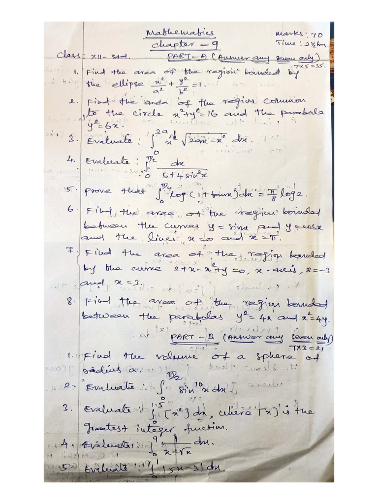 12th Maths EM Chapter 9 Model Question Paper English Medium PDF Download | PDF