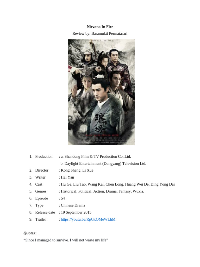 Review Film Nirvana in Fire | PDF