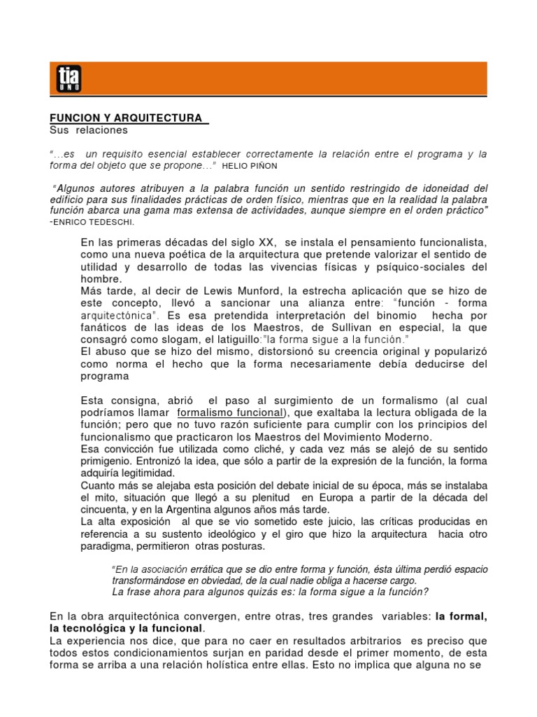 Función y Forma en Arquitectura | PDF | Espacio | Los símbolos