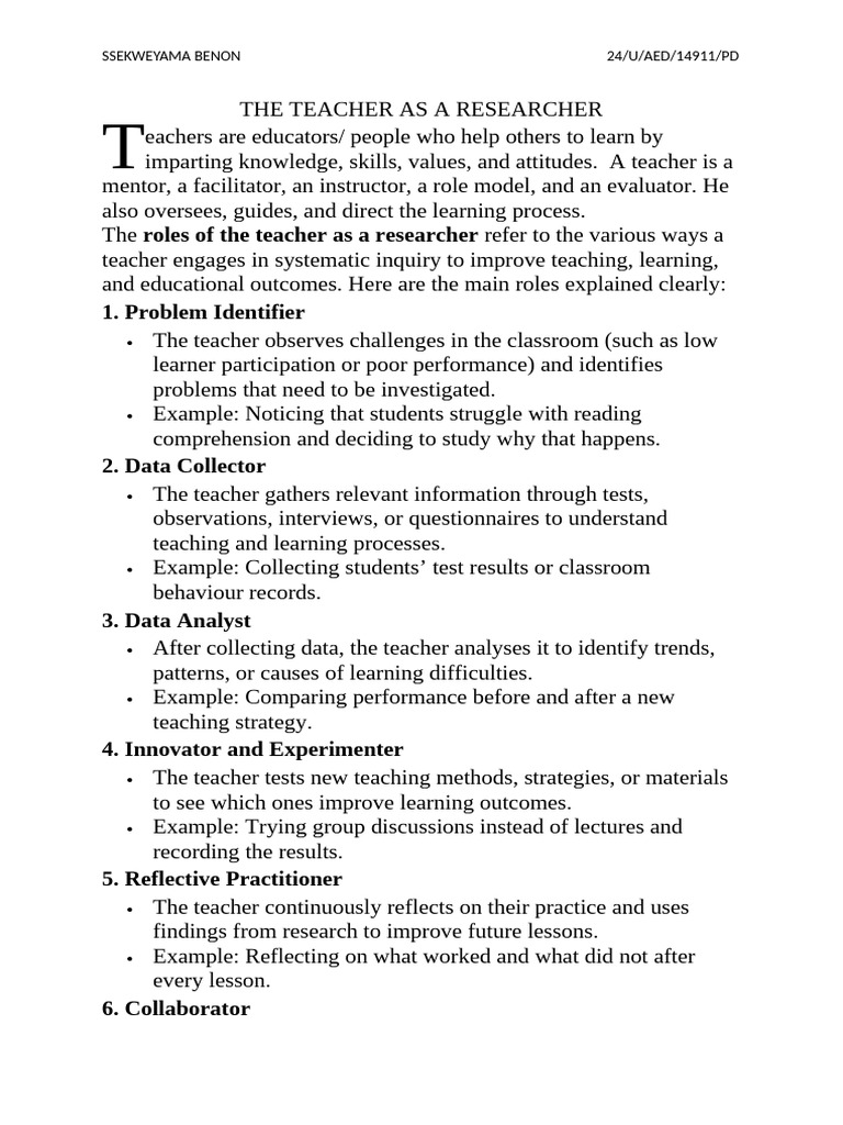 Teachers as Researchers. | PDF | Teachers | Teaching Method