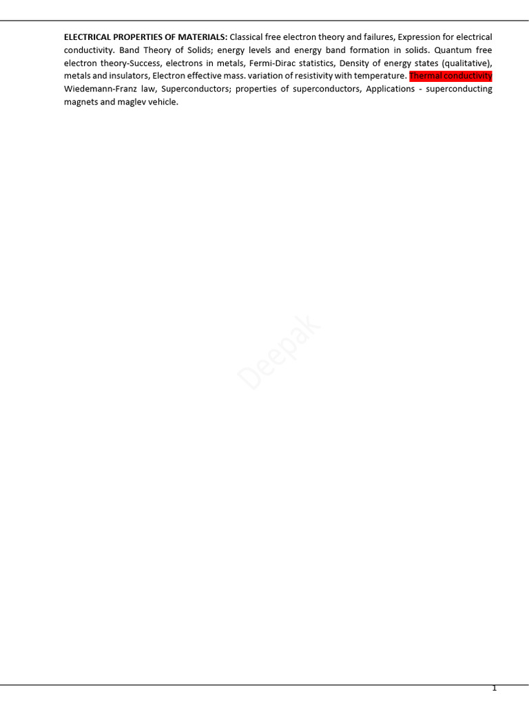 Electrical Properties of Materials Explained | PDF | Electrical ...