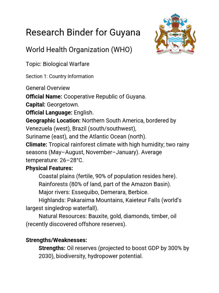 Research Binder For Guyana | PDF | Guyana | Non Aligned Movement