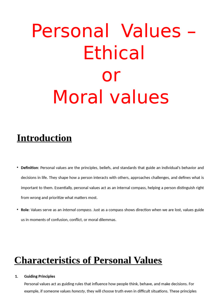 Understanding Personal Values and Ethics | PDF | Value (Ethics) | Crime ...