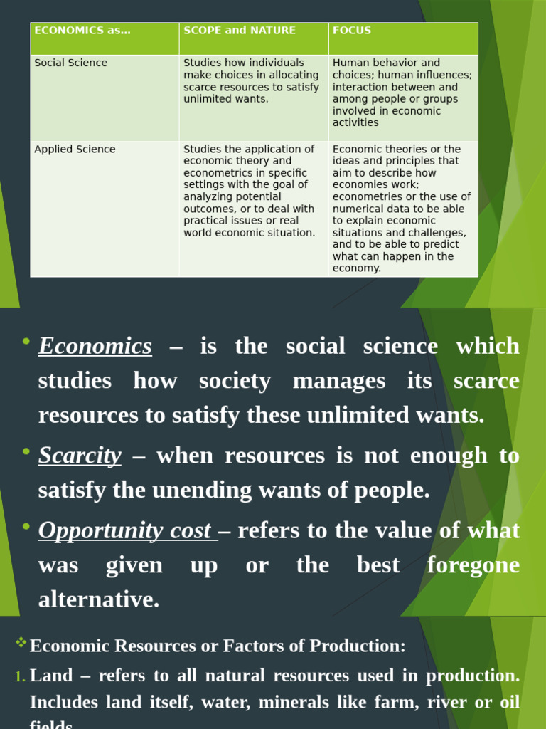 Economics Lesson 1 | PDF