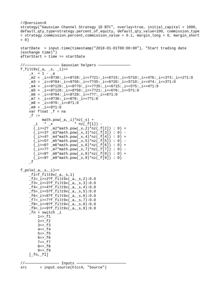Gaussian Channel Strategy Long&Short 1D BTC | PDF | Computer Engineering | Applied Mathematics