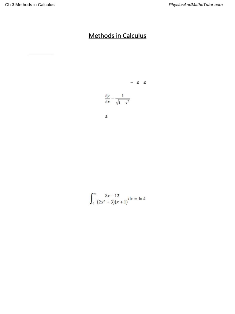 Calculus Questions | PDF | Integral | Equations