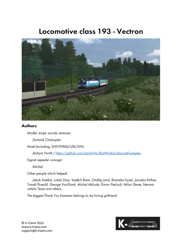 Vectron Class 193 Locomotive Guide | PDF | Train | Rail Transport