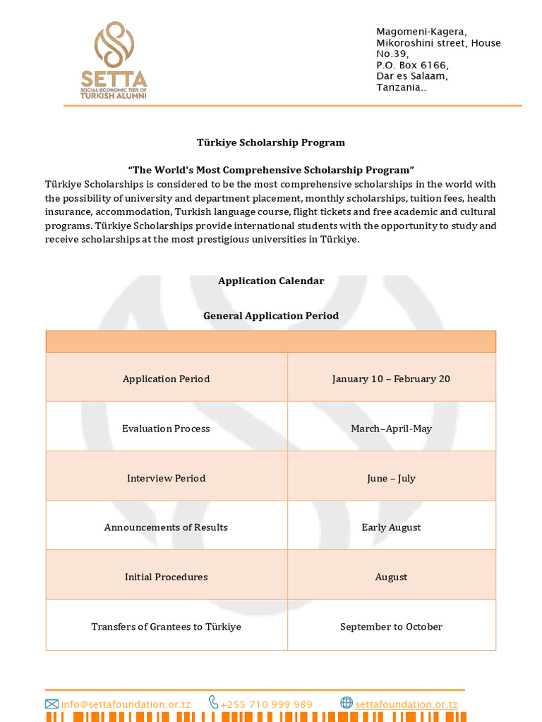 Application Calendar | PDF