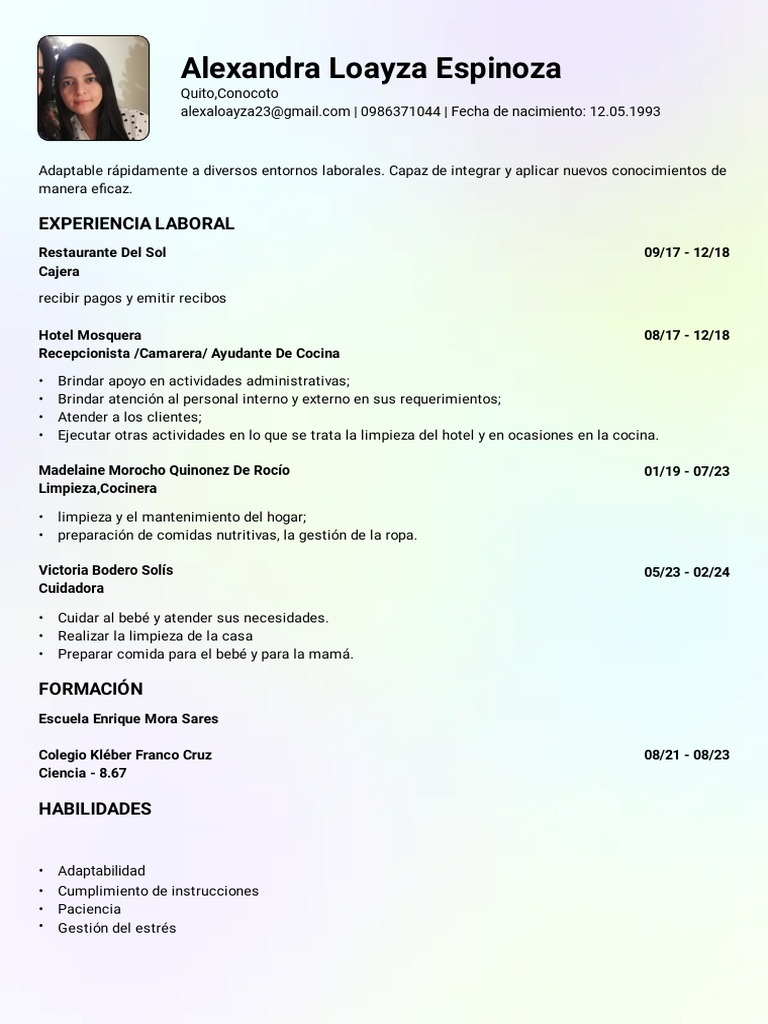 Alexandra Loayza Espinoza - Resume | PDF