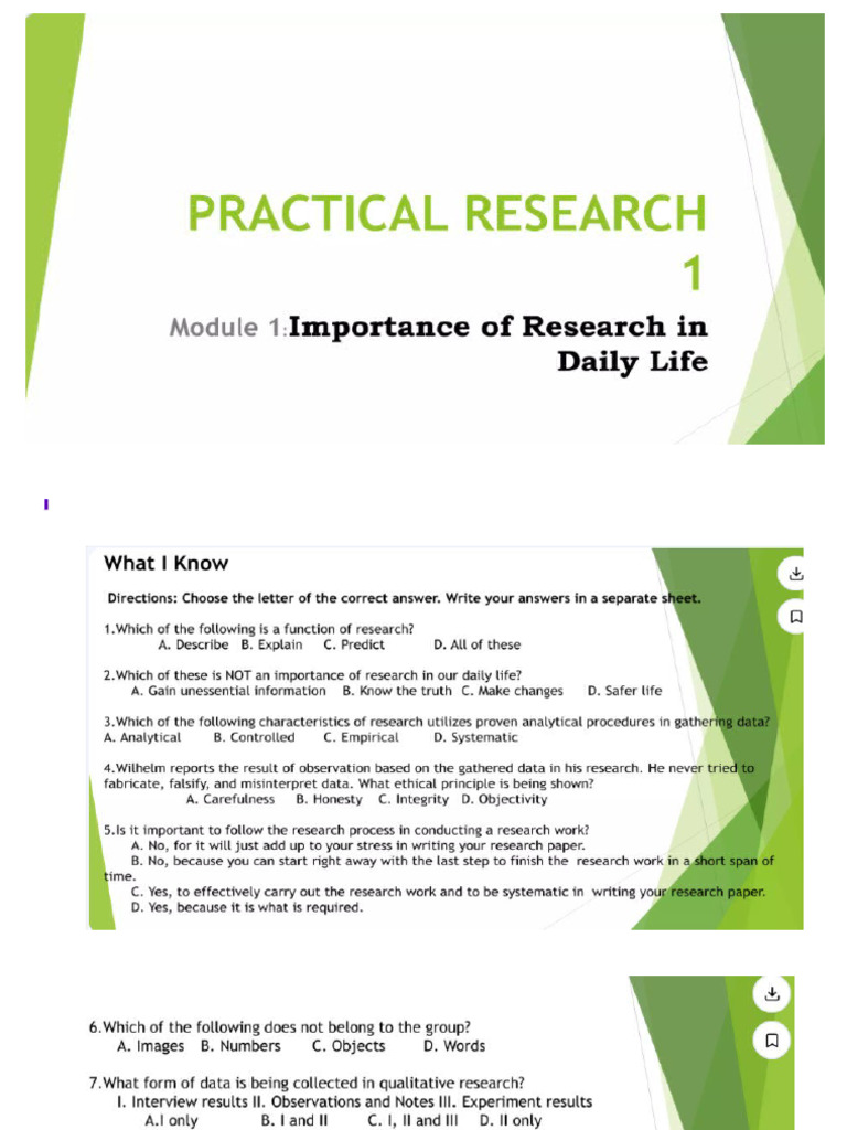 M1 Importance of Research in Daily Life | PDF