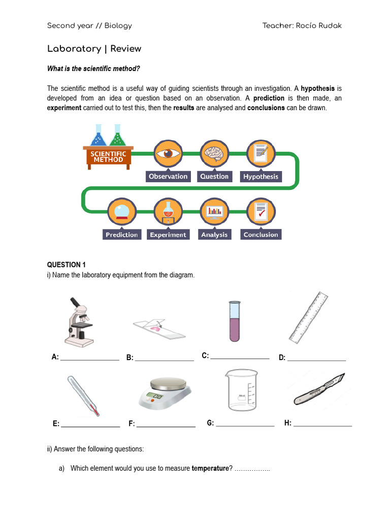 2nd Year - Laboratory Practice | PDF | Hypothesis | Scientific Method