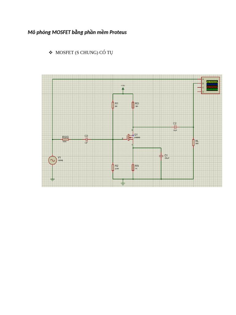 Mô Phỏng MOSFET Bằng Phần Mềm Proteus | PDF