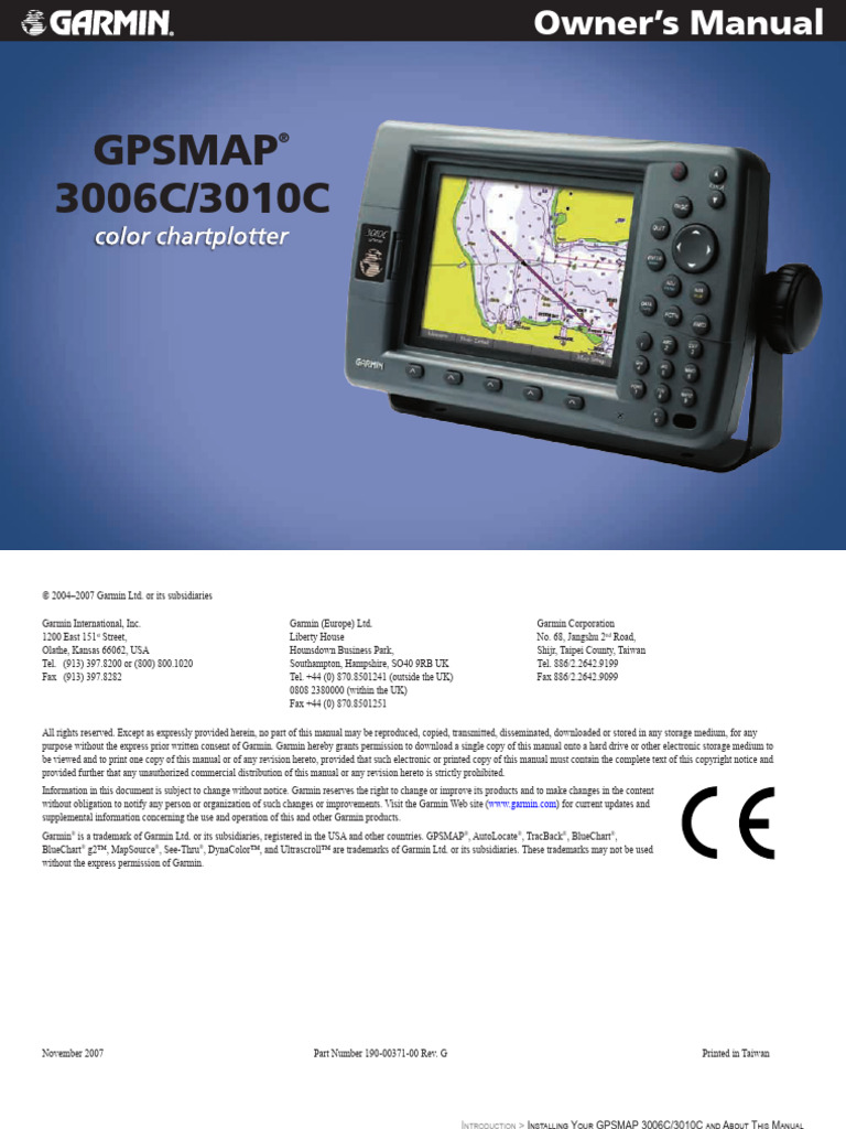 GPSMAP Garmin GPS 3010C - OwnersManual | PDF | Navigation | Menu ...
