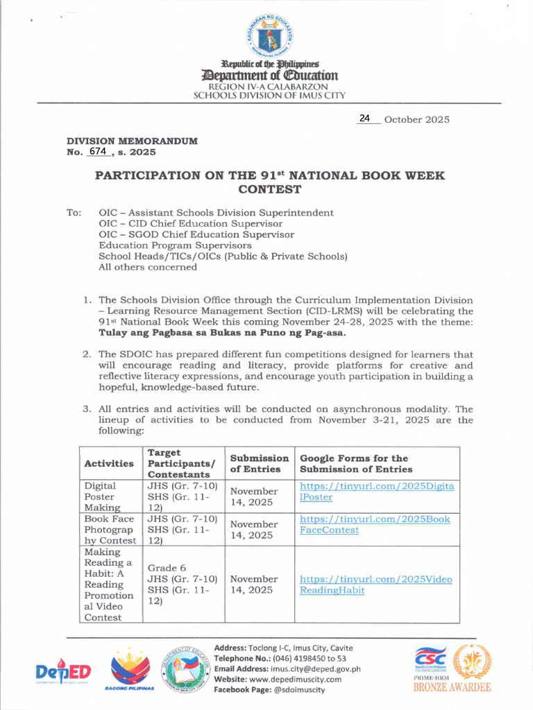 DM_674_S_2025-Memo-91st-NBW | PDF