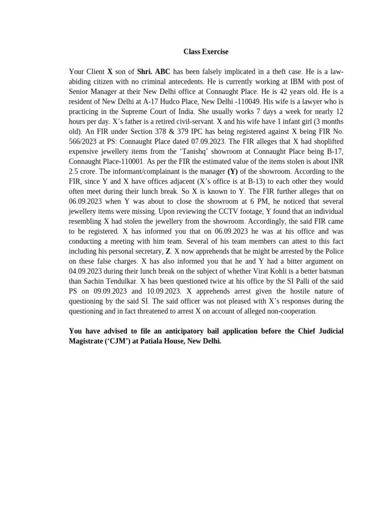 Class Exercise - Bail | PDF