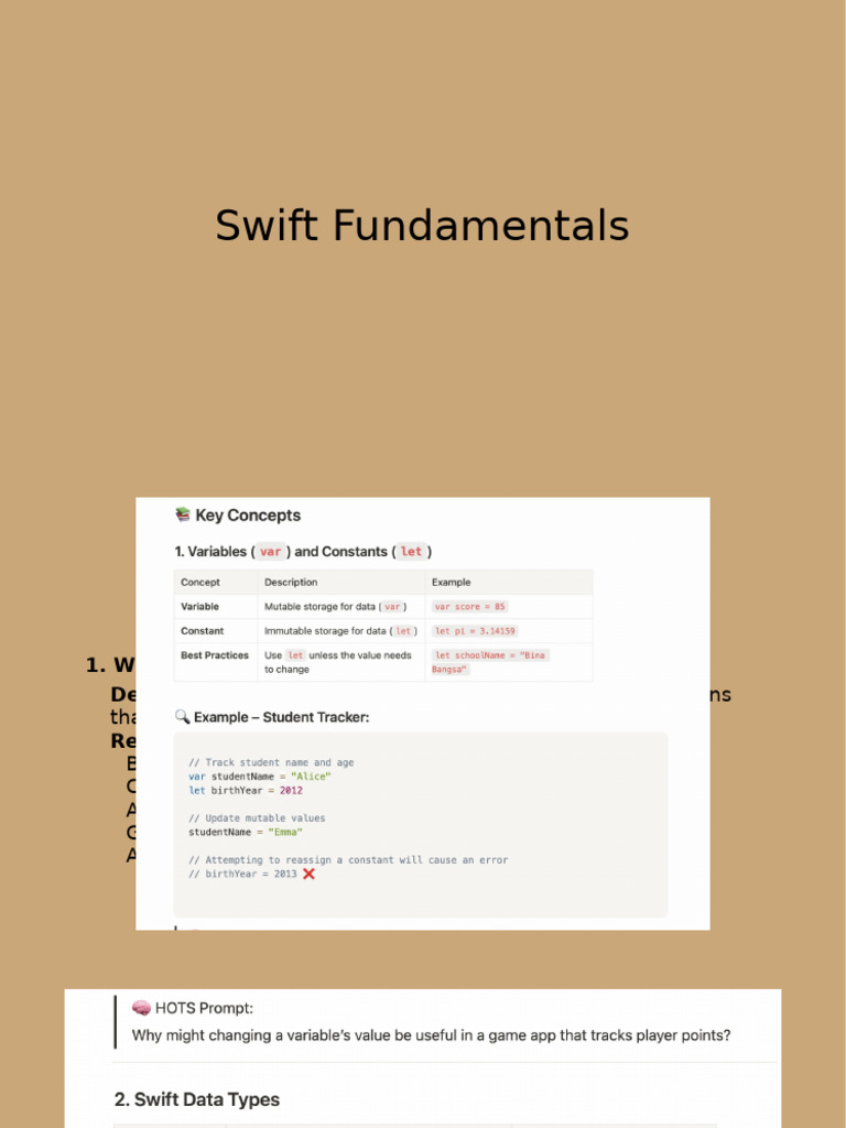 Swift Programming Basics Explained | PDF