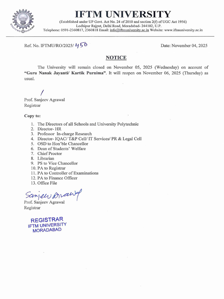 Holiday Notice 9 | PDF