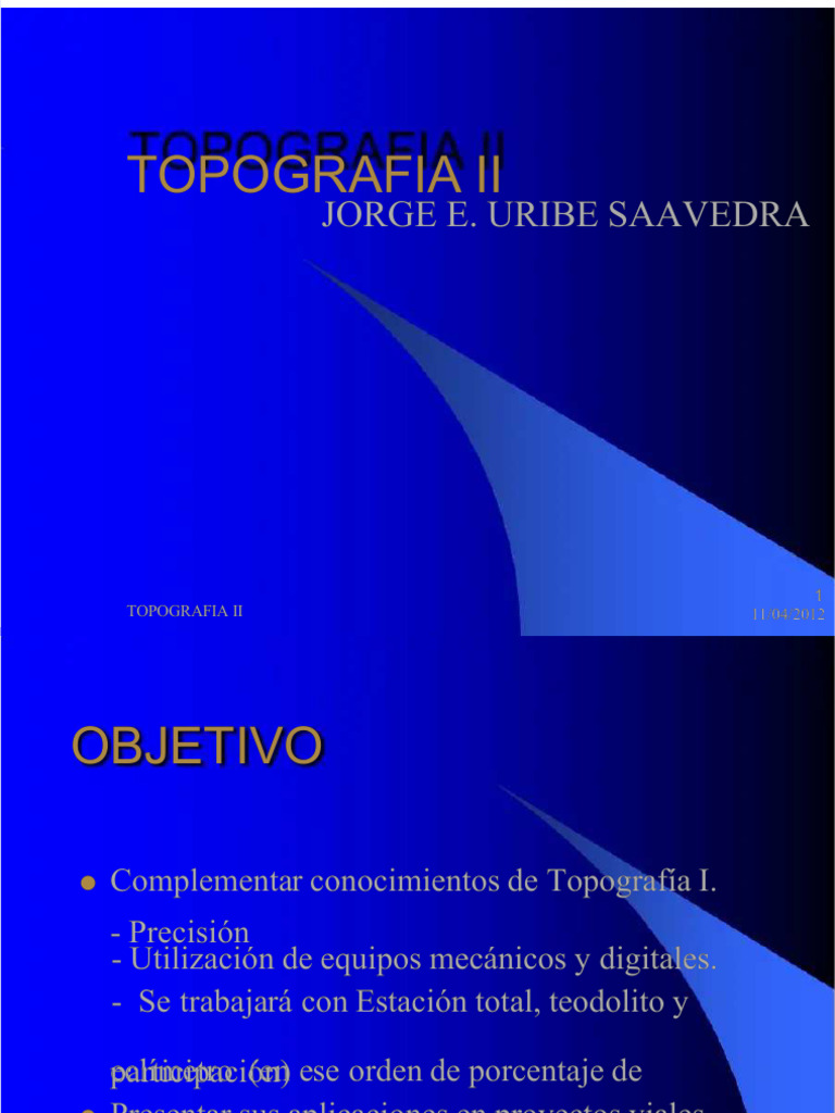 PDF Topografia II Curso Clase 1234 en Formato Compress | PDF