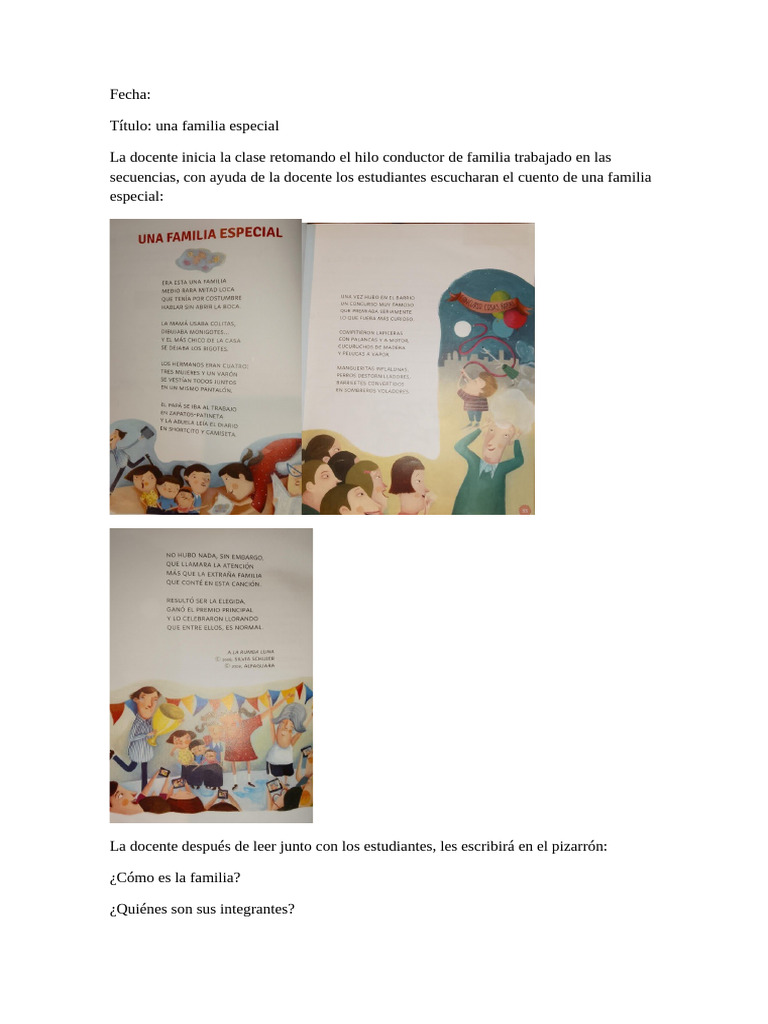 Actividades educativas sobre la familia y cuentos | PDF