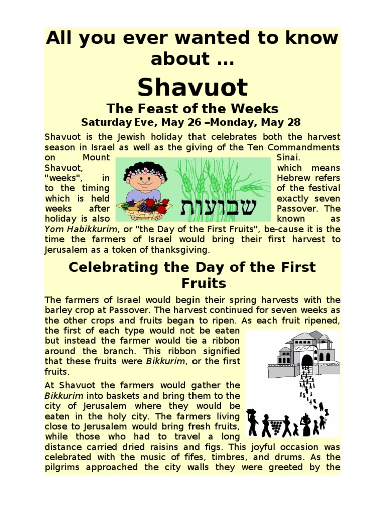Shavuot: Customs and Celebrations | PDF | Jewish Texts | Hebrew Words ...