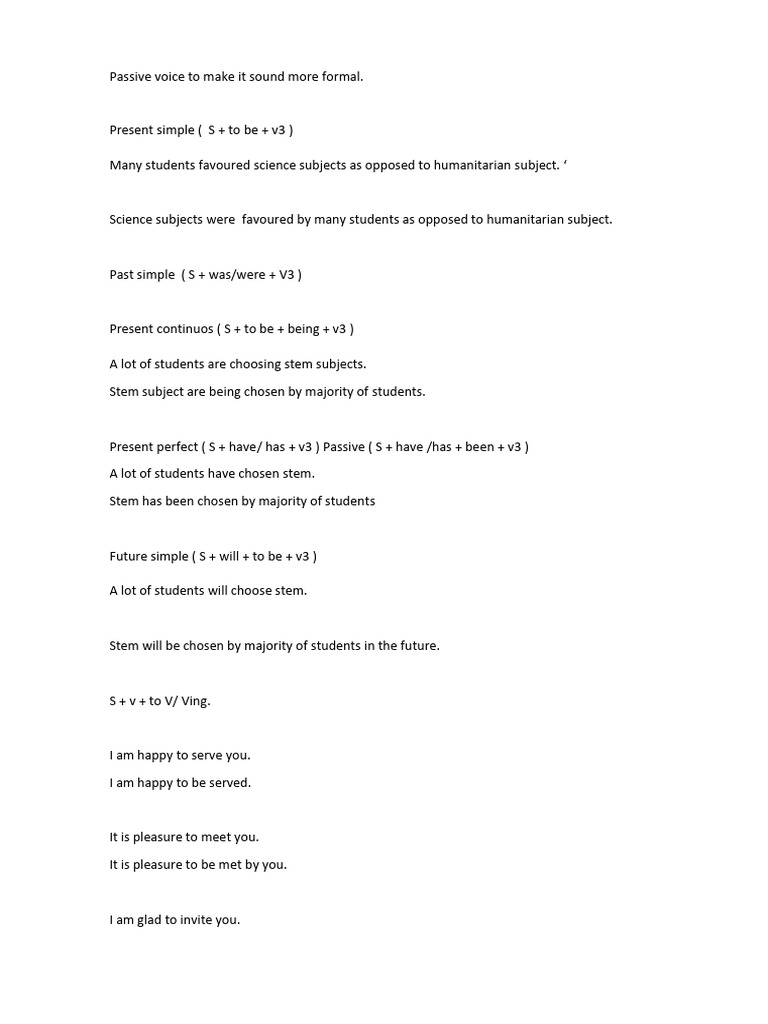 Passive Voice To Make It Sound More Formal | PDF