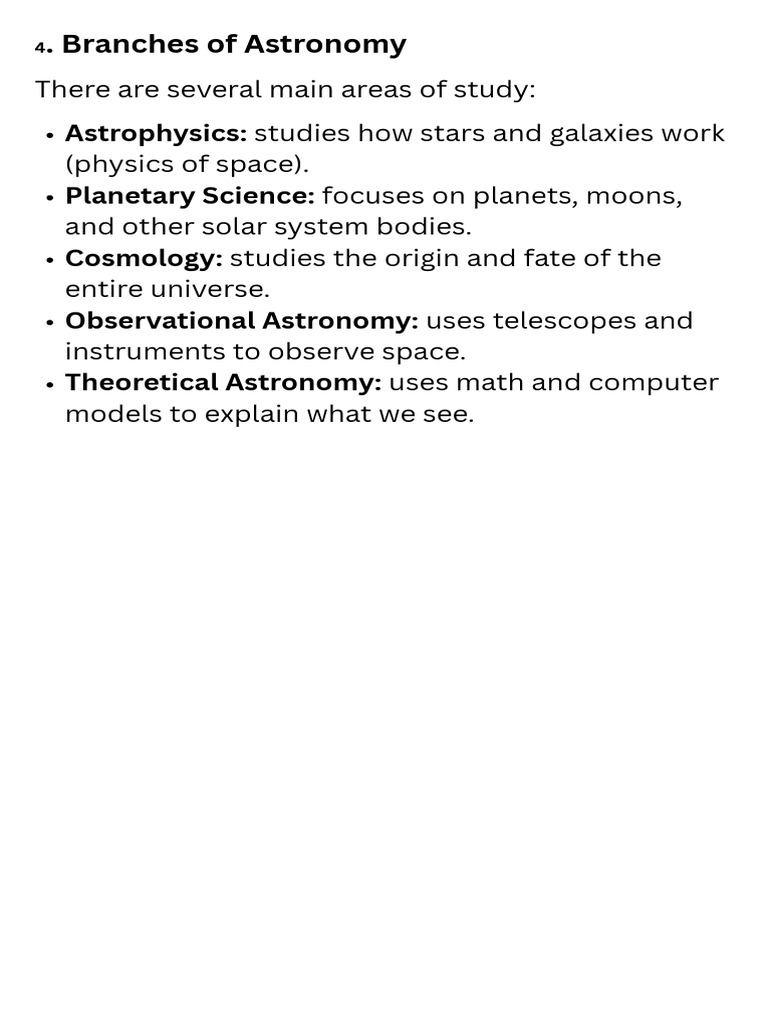 Branches of Astronomy | PDF