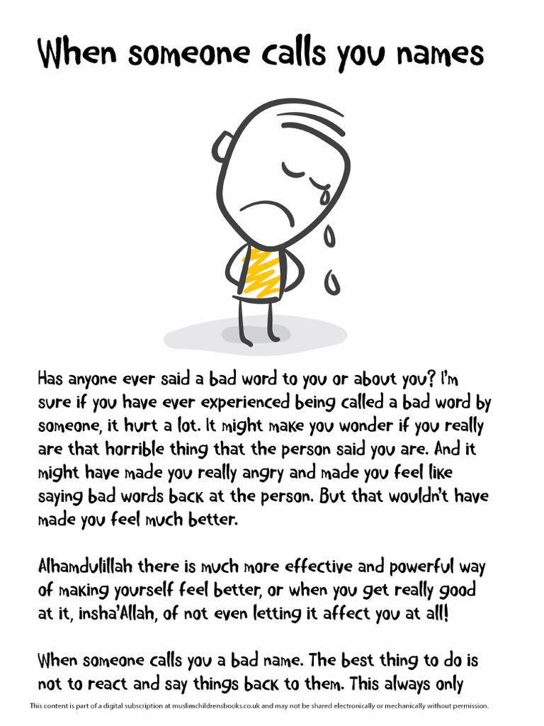 Being Called Names - Emotional and Spiritual Wellbeing Sept | PDF
