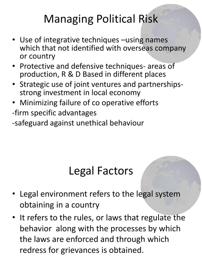 Managing Political Risk | PDF | Joint Venture | Hewlett Packard