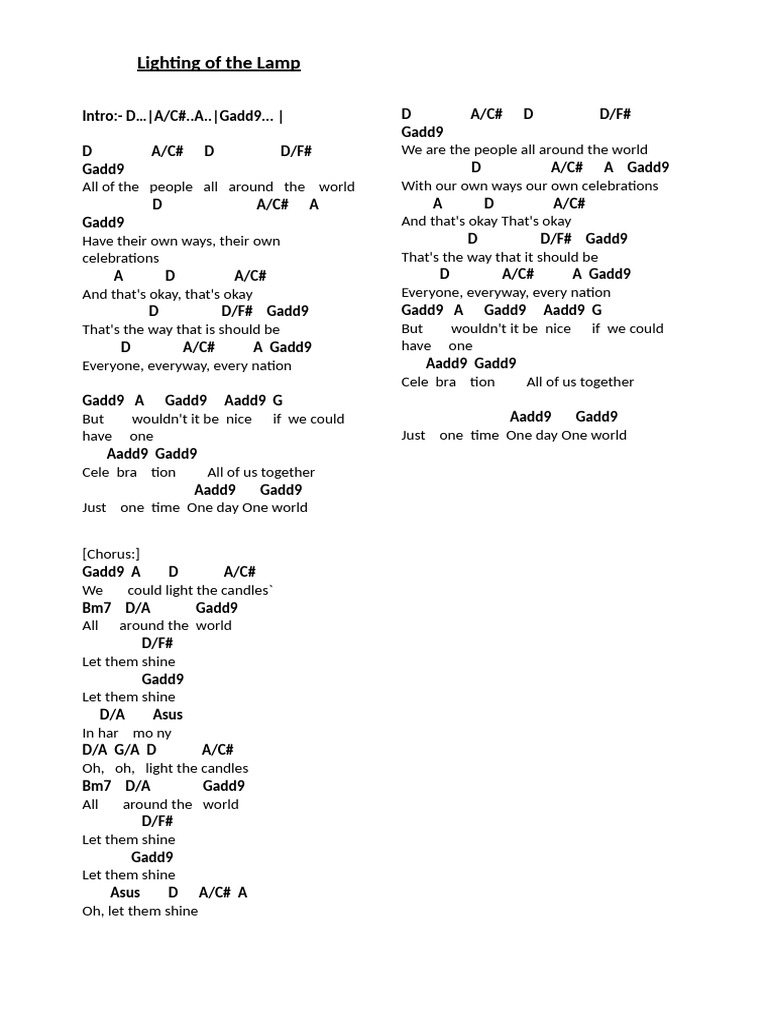 Candle Light Song Chords | PDF