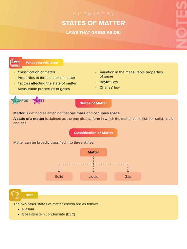 Understanding States of Matter and Gas Laws | PDF | Intermolecular ...