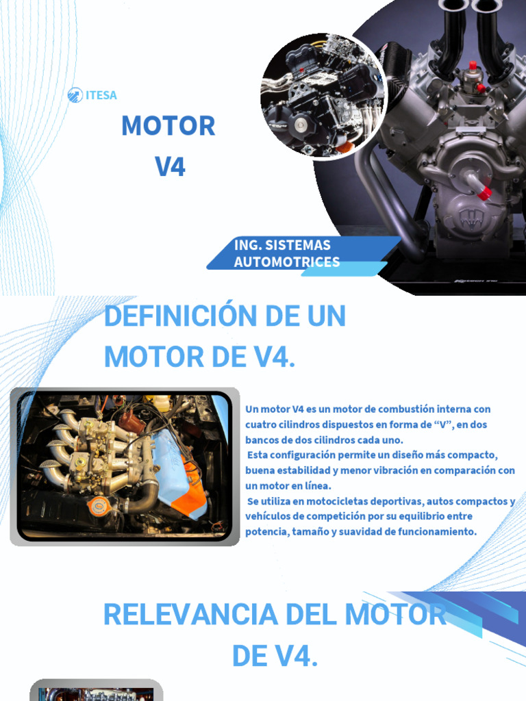 Motor V4: Diseño y Aplicaciones | PDF