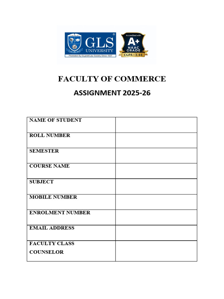 Assignment Front Page | PDF