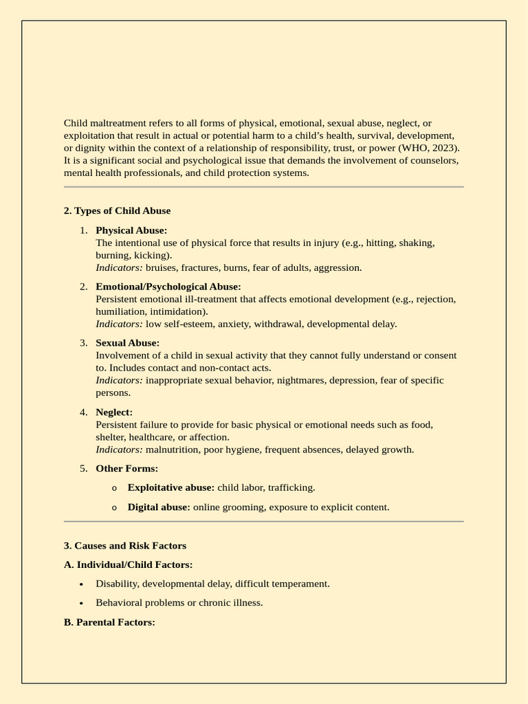 Understanding Child Neglect and Abuse | PDF | Child Abuse | Mental Disorder