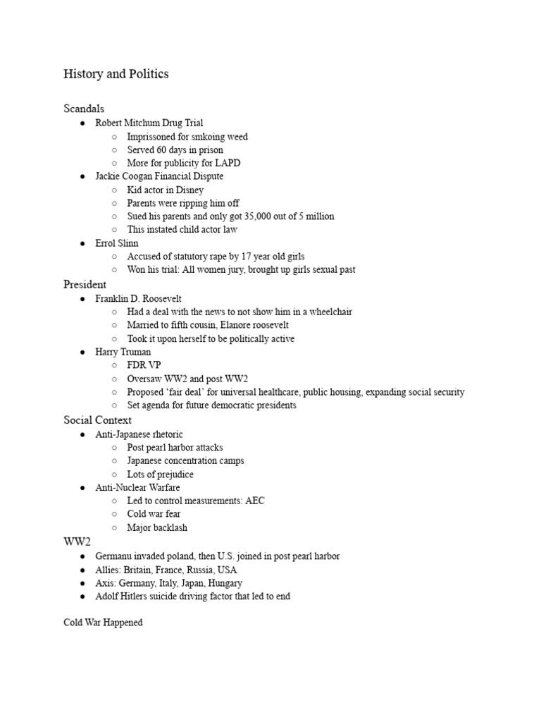 Decade Presentation Notes | PDF | World War II | Franklin D. Roosevelt