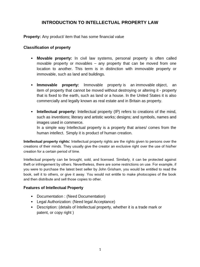 IPR Notes Complete | PDF | Intellectual Property | Trips Agreement