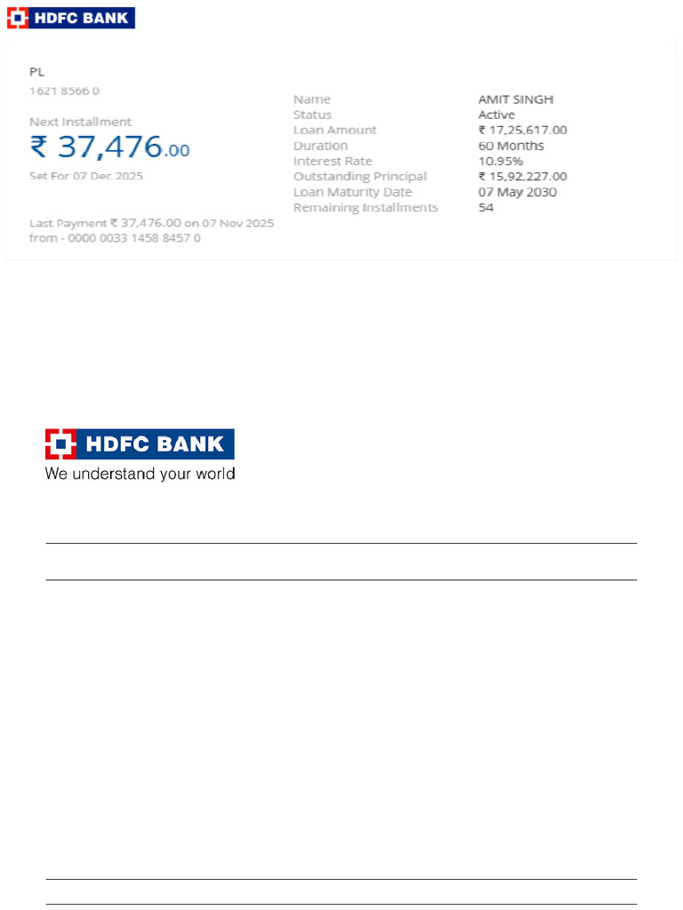 HDFC Loan Track | PDF | Payments | Personal Finance
