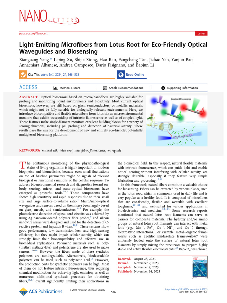 16 - Light-Emitting Microfibers From Lotus Root For Eco-Friendly ...