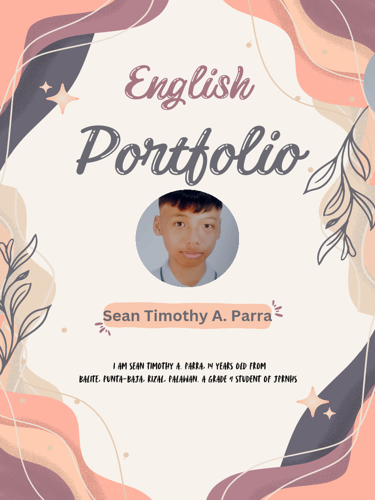 Peach Purple Aesthetic Abstract Portfolio Cover Page A4 Document ...