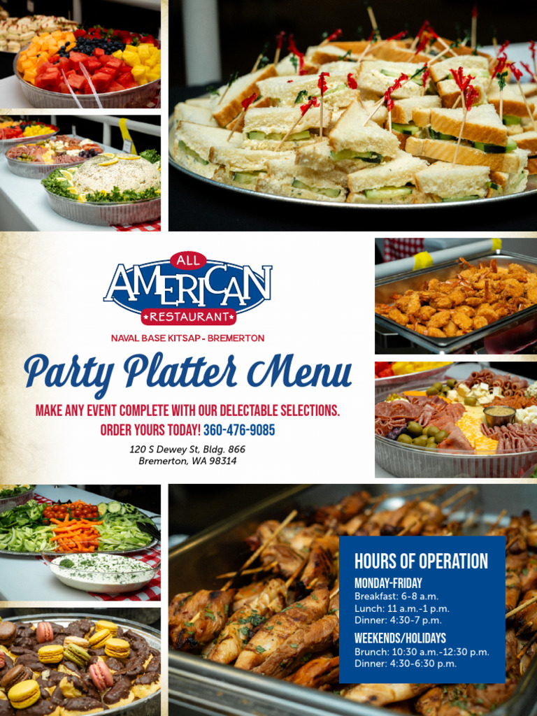 Party Platter Menu in Bremerton WA | PDF | Hors D'oeuvre | Foods
