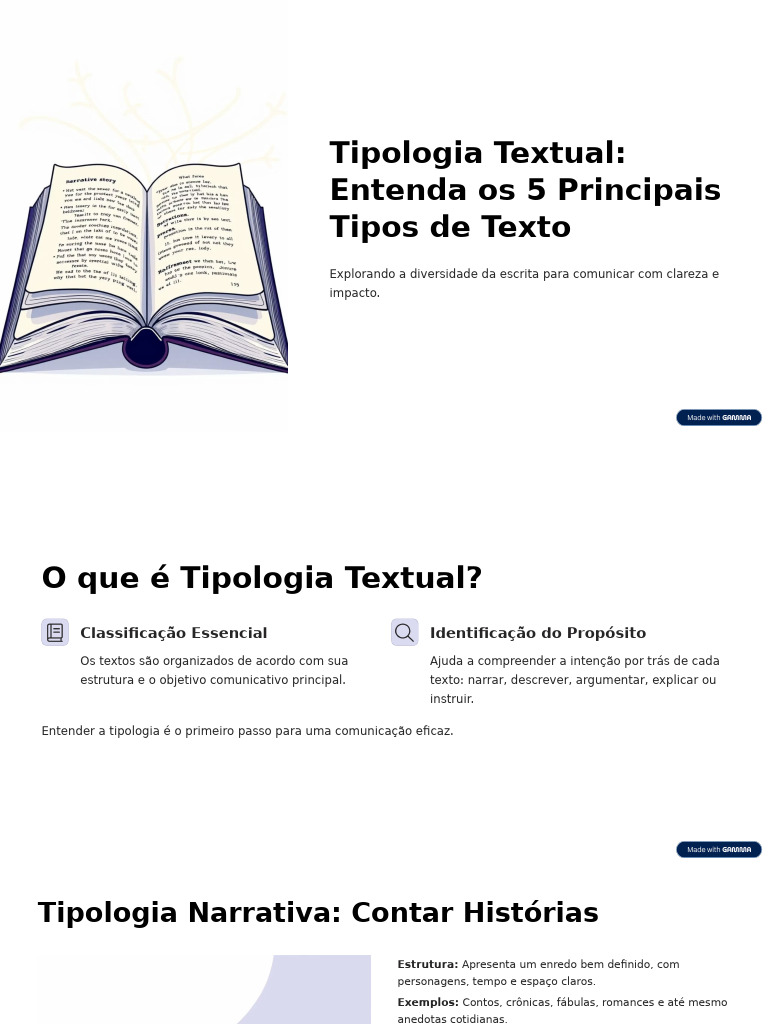 Tipologia Textual Entenda Os 5 Principais Tipos de Texto | PDF ...