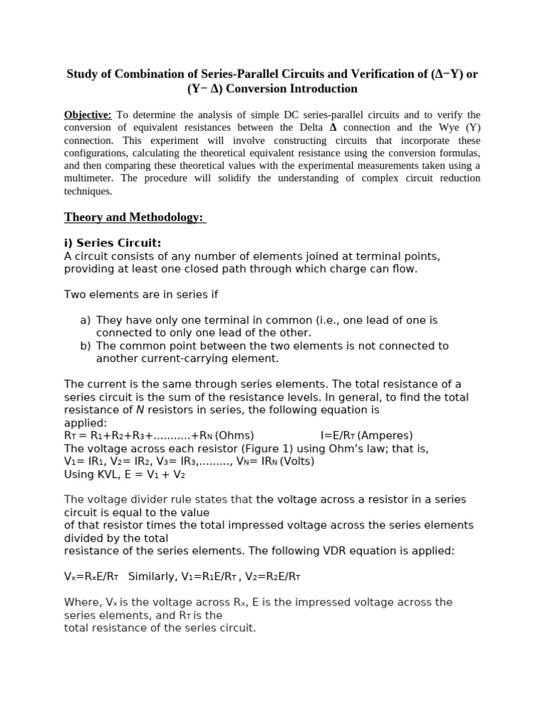IEC_exp_3 | PDF | Series And Parallel Circuits | Electrical Network
