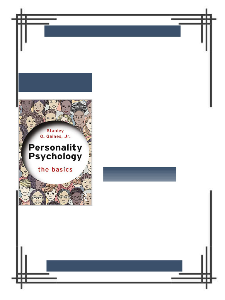 Personality Psychology The Basics 1st Edition Gaines Jr. pdf version | PDF | Personality ...