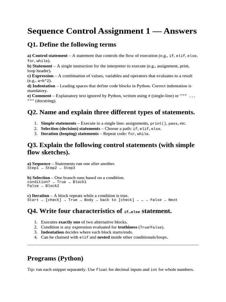 Python Control Statements Explained | PDF | Area | Control Flow