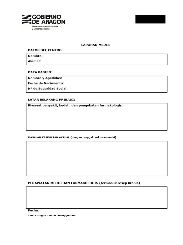 Model Laporan Medis (1) | PDF