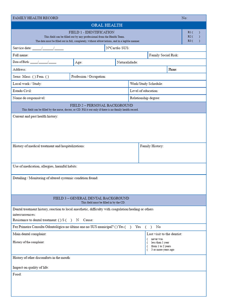 1 - Oral Health Record | PDF | Periodontology | Mouth