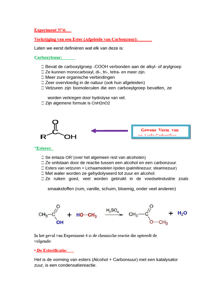 Verkrijging Van Een Ester - Laboratorium | PDF