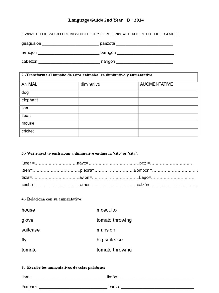 Augmentatives - Diminutives | PDF